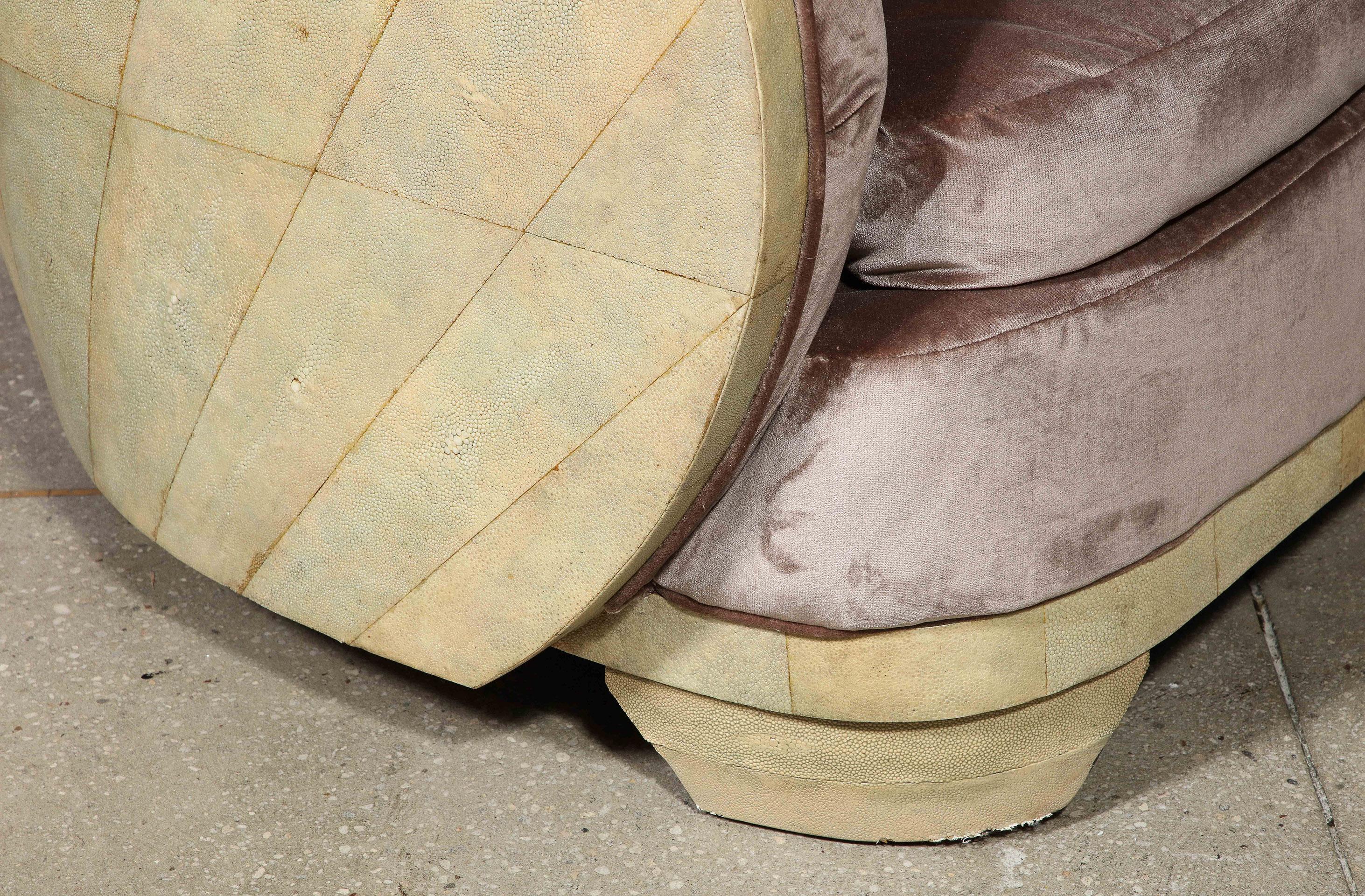 English Art Deco "Cloud Form" Shagreen Chairs by Harry and Lou Epstein ...