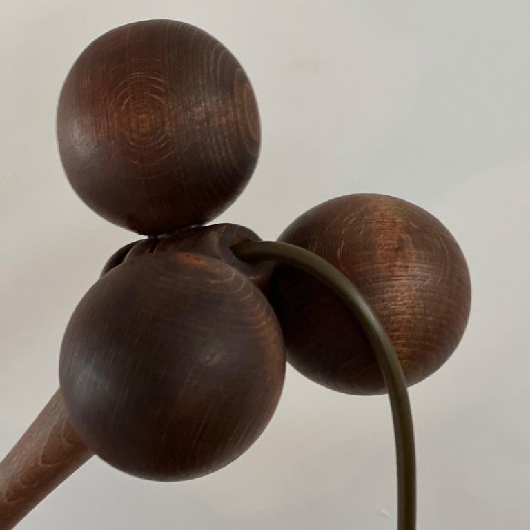English Art Deco Geometric Wooden Table Lamp For Sale at 1stDibs