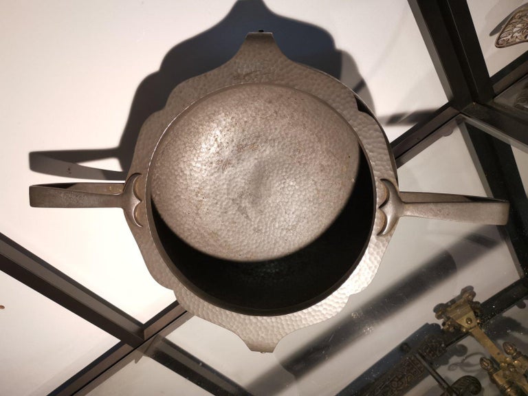 English Art Deco Hand Hammered Fruit Bowl or Centrepiece with Extending ...