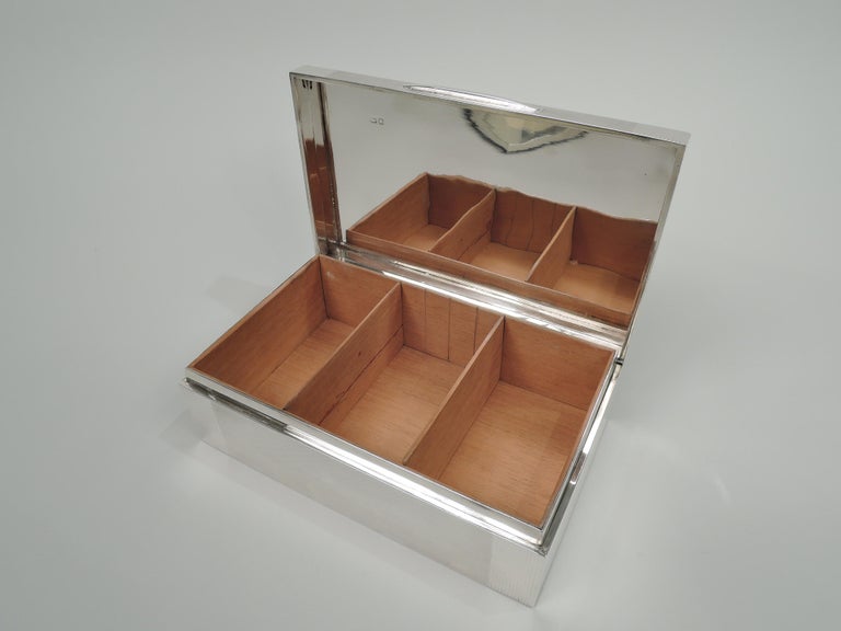 English Art Deco Modern Sterling Silver Box For Sale at 1stDibs