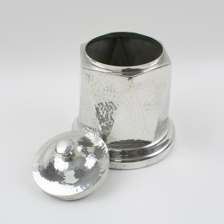 English Art Deco Pewter Tea Caddy Box For Sale at 1stDibs