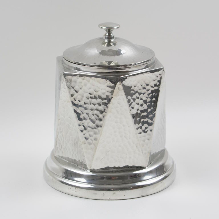 English Art Deco Pewter Tea Caddy Box For Sale at 1stDibs