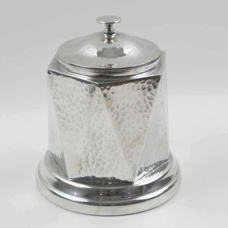 English Art Deco Pewter Tea Caddy Box For Sale at 1stDibs