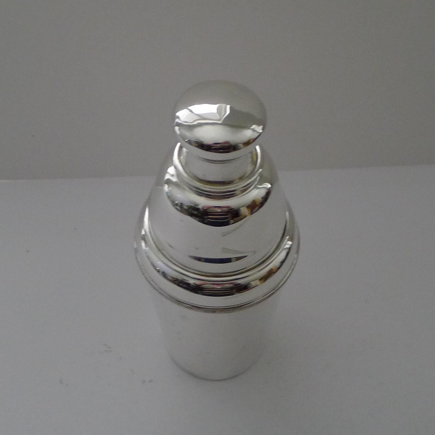 English Art Deco Silver Plated Cocktail Shaker by Barker Ellis, circa ...