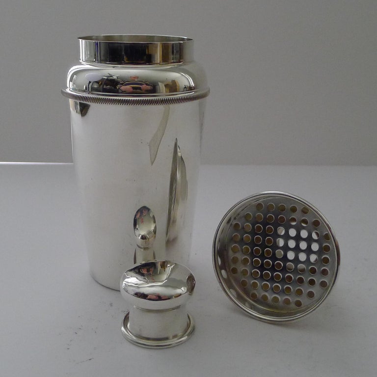 English Art Deco Silver Plated Cocktail Shaker by Barker Ellis, circa ...