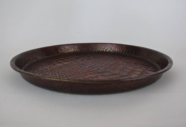 English Art Deco Snakeskin Copper Serving Tray from Joseph Sankey and ...