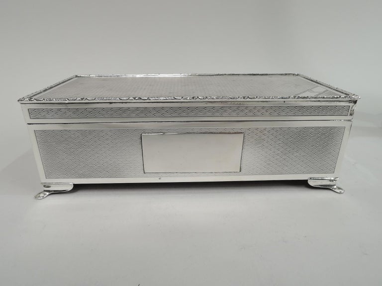 English Art Deco Sterling Silver Box For Sale at 1stDibs