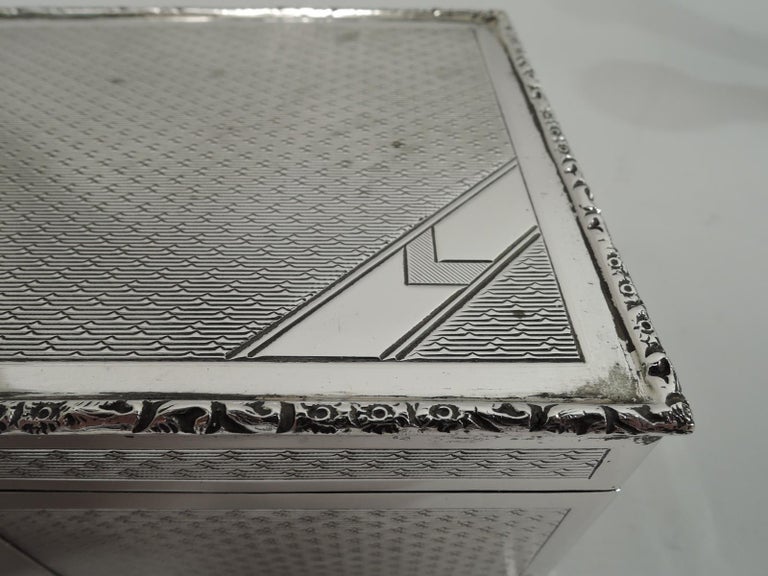 English Art Deco Sterling Silver Box For Sale at 1stDibs