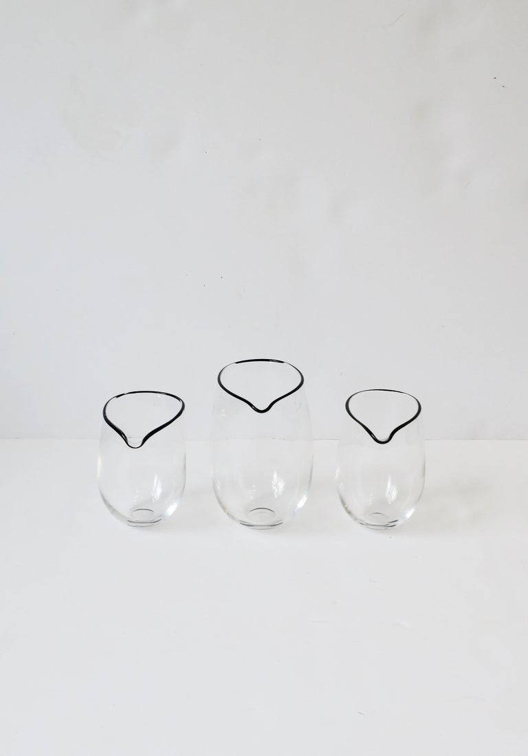 English Art Glass Cocktail Beaker Pitcher Vessel Barware Set, ca. 1990s ...