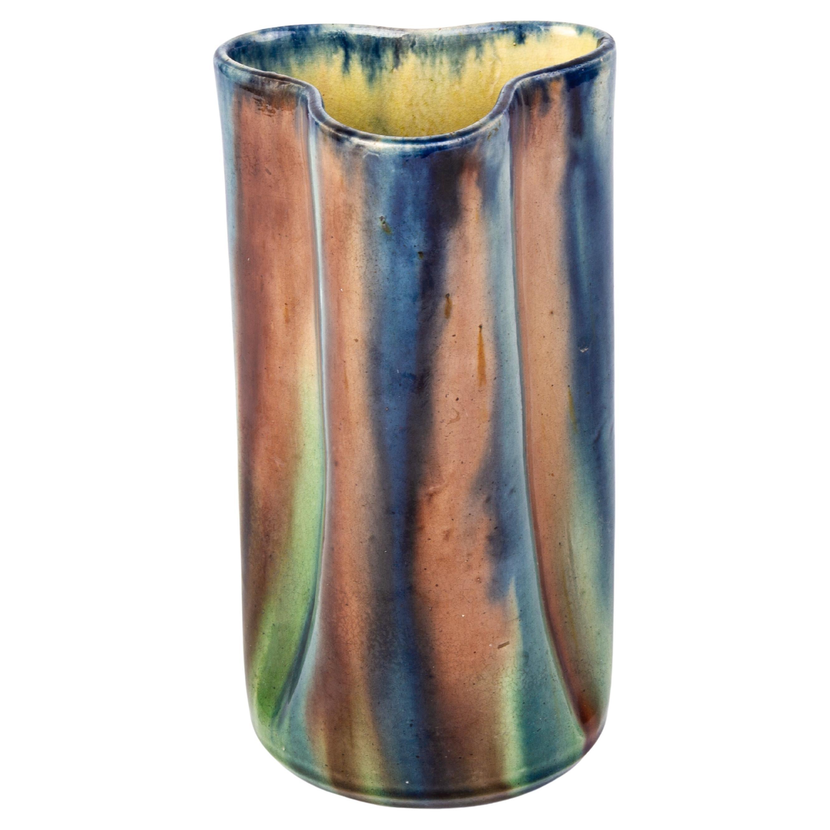 English Art Pottery Designer Polychrome Vase Early 20th Century For ...
