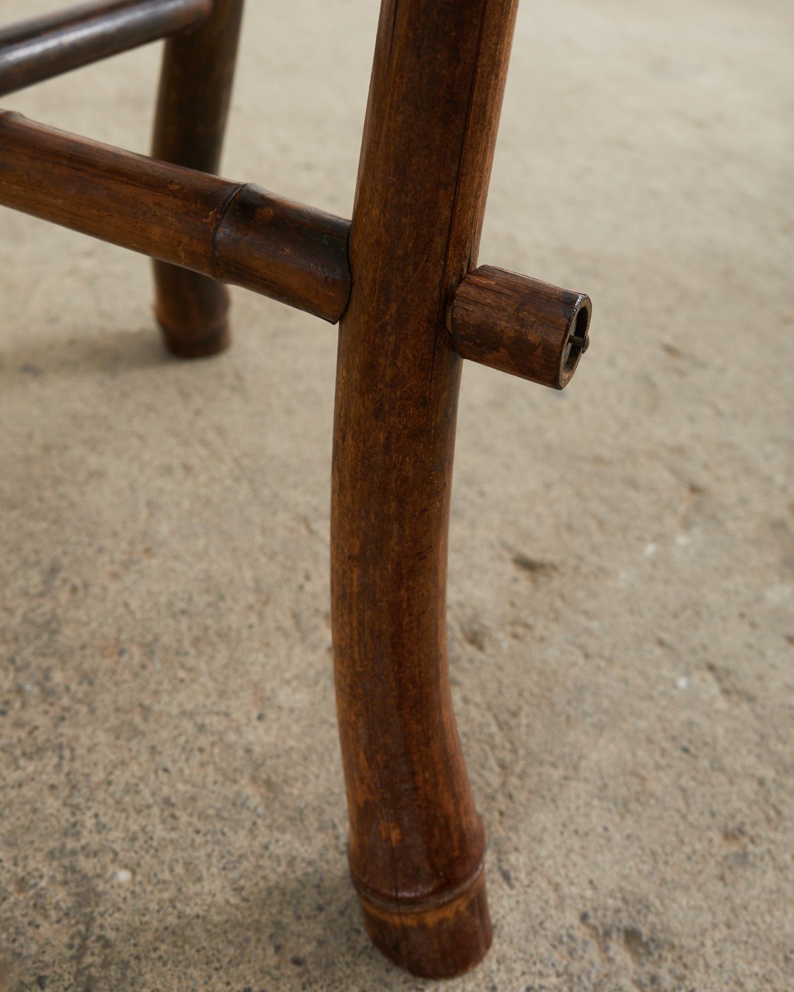 English Arts and Crafts Bamboo Tile Top Drinks Table For Sale at 1stDibs