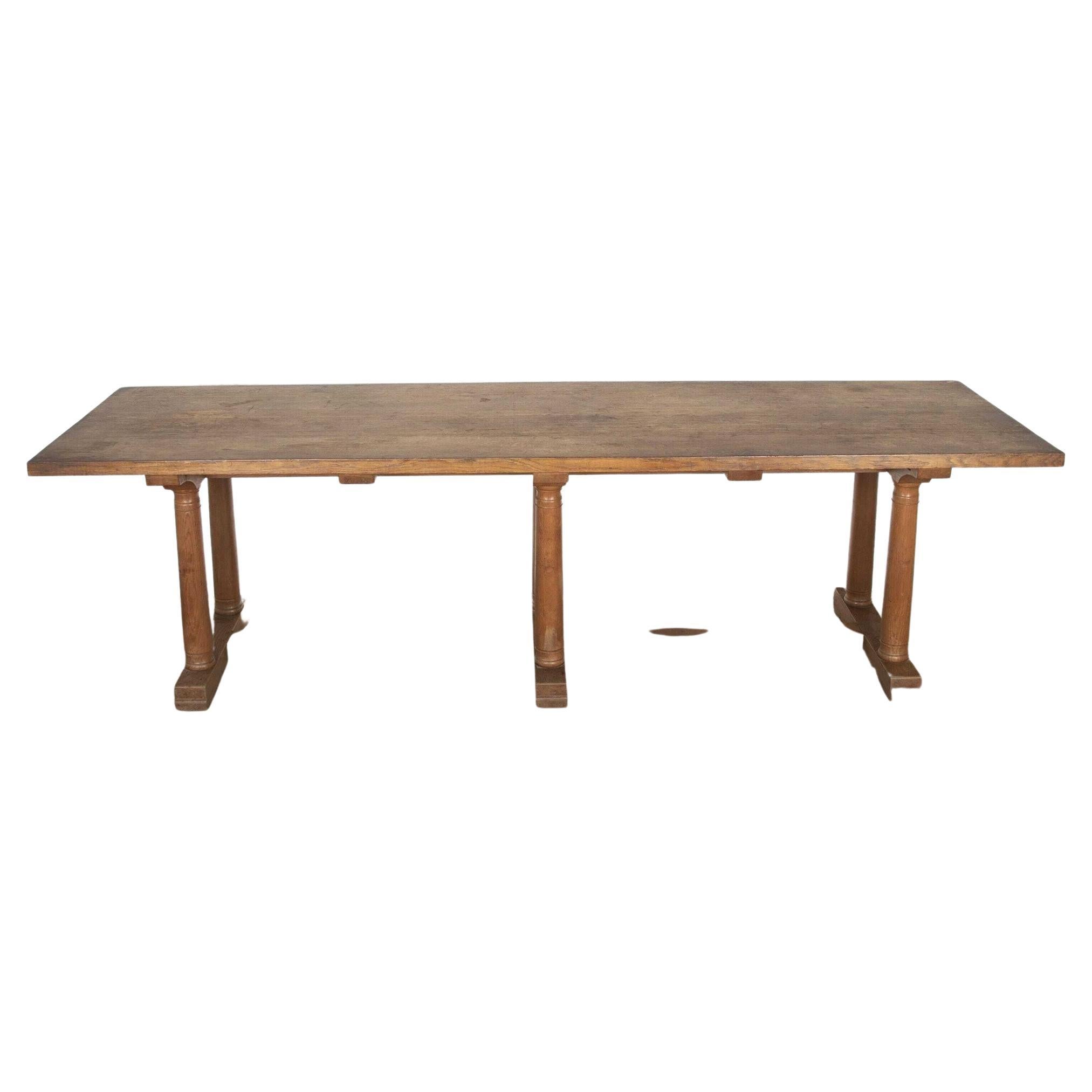 Large Arts and Crafts English Oak Refectory Dining Table at 1stDibs