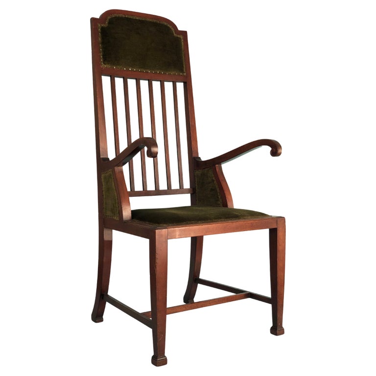 English Arts and Crafts High Back Armchair Mahogany Liberty and Co ...