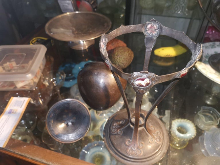 English Arts and Crafts Patinated Brass Chalice, Bowl and Lid with ...