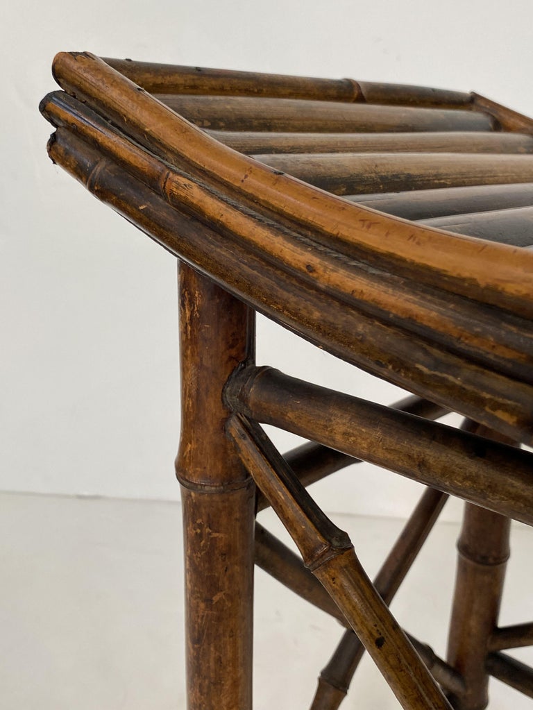 English Bamboo Bench or Stool with Saddle Seat from the Aesthetic ...