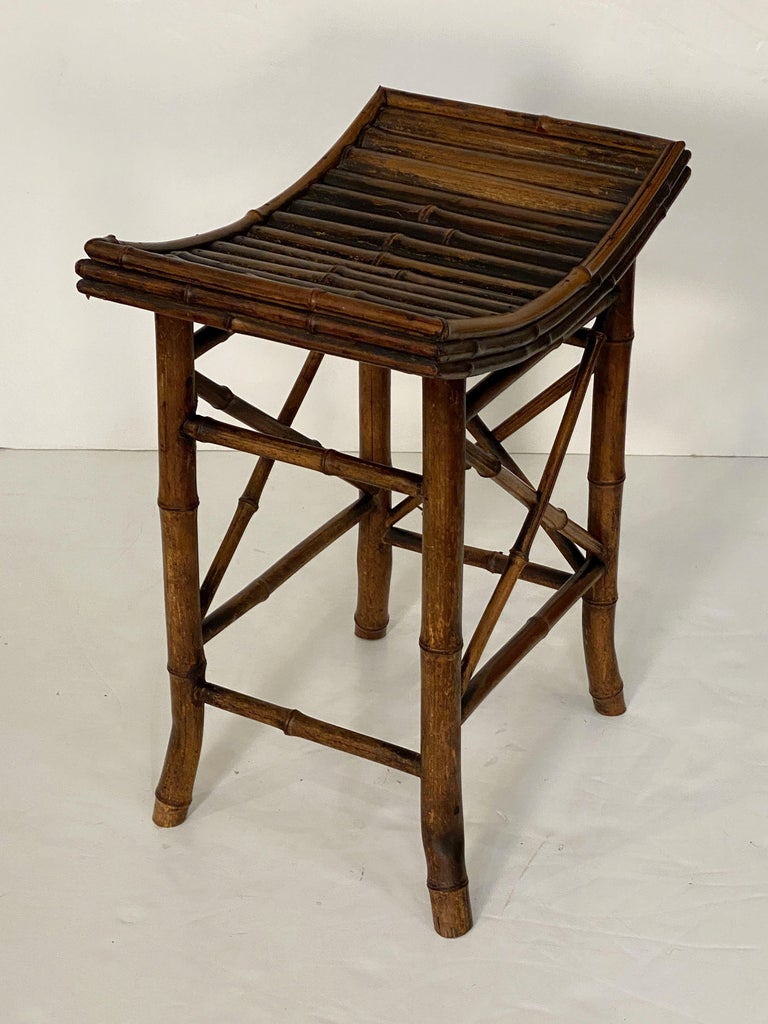 English Bamboo Bench or Stool with Saddle Seat from the Aesthetic ...