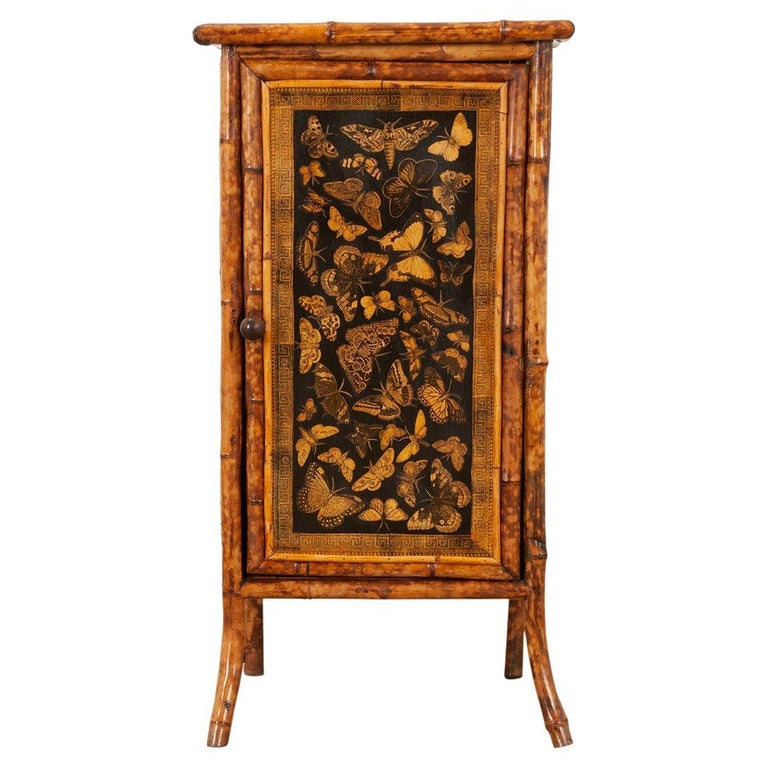 English Bamboo Butterfly Cabinet For Sale at 1stDibs