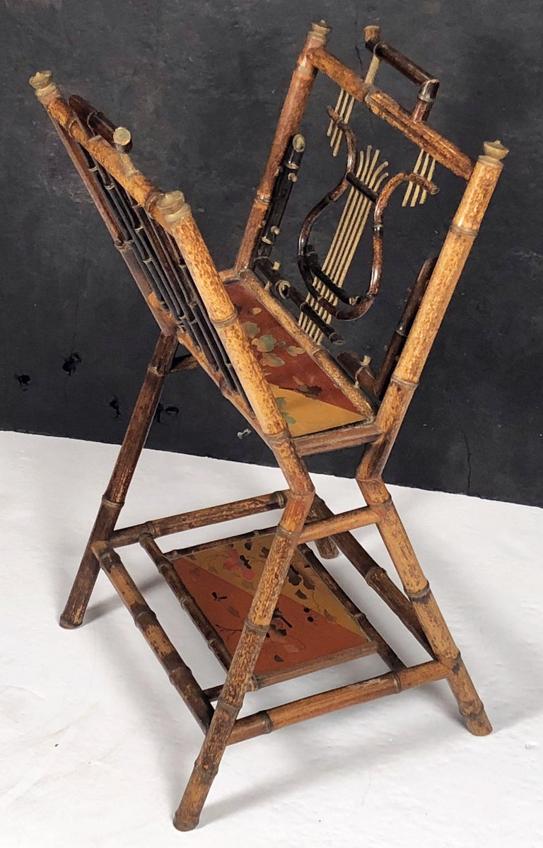 English Bamboo Canterbury Music Rack or Magazine Stand For Sale at 1stDibs