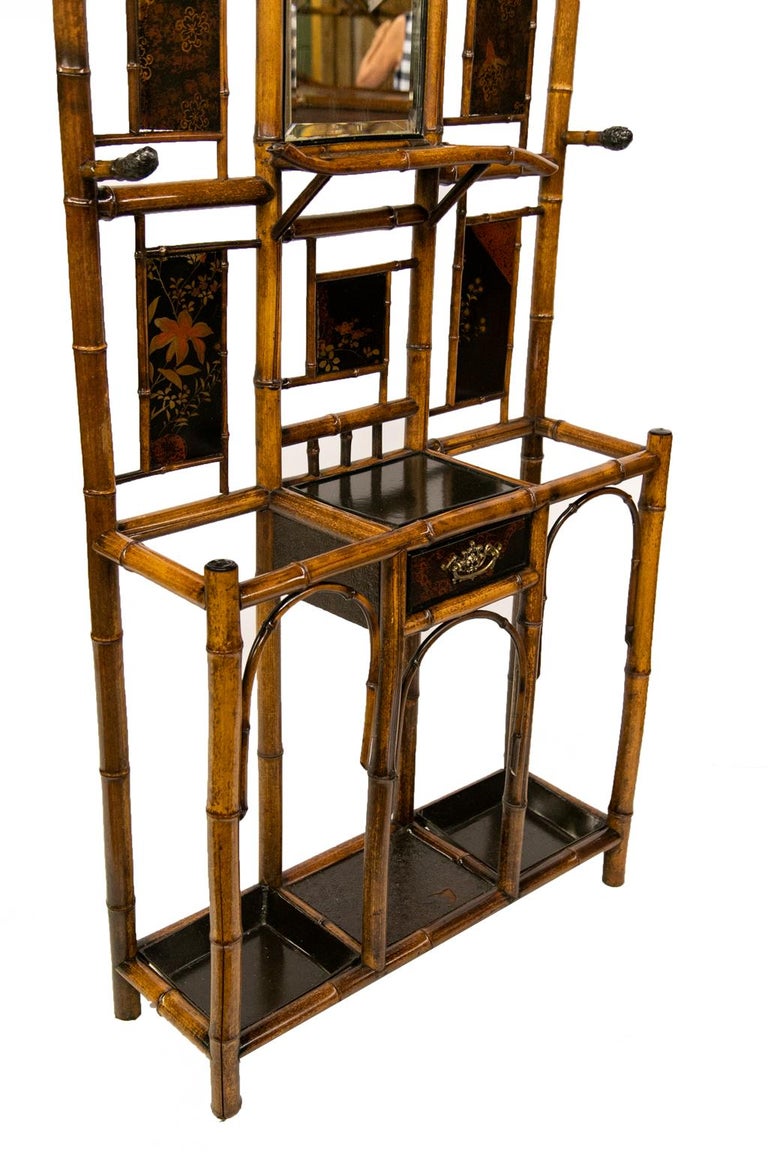 English Bamboo Hall Stand at 1stDibs