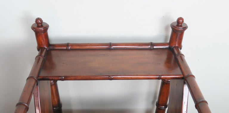 English Bamboo Motif Library Step Ladder at 1stDibs