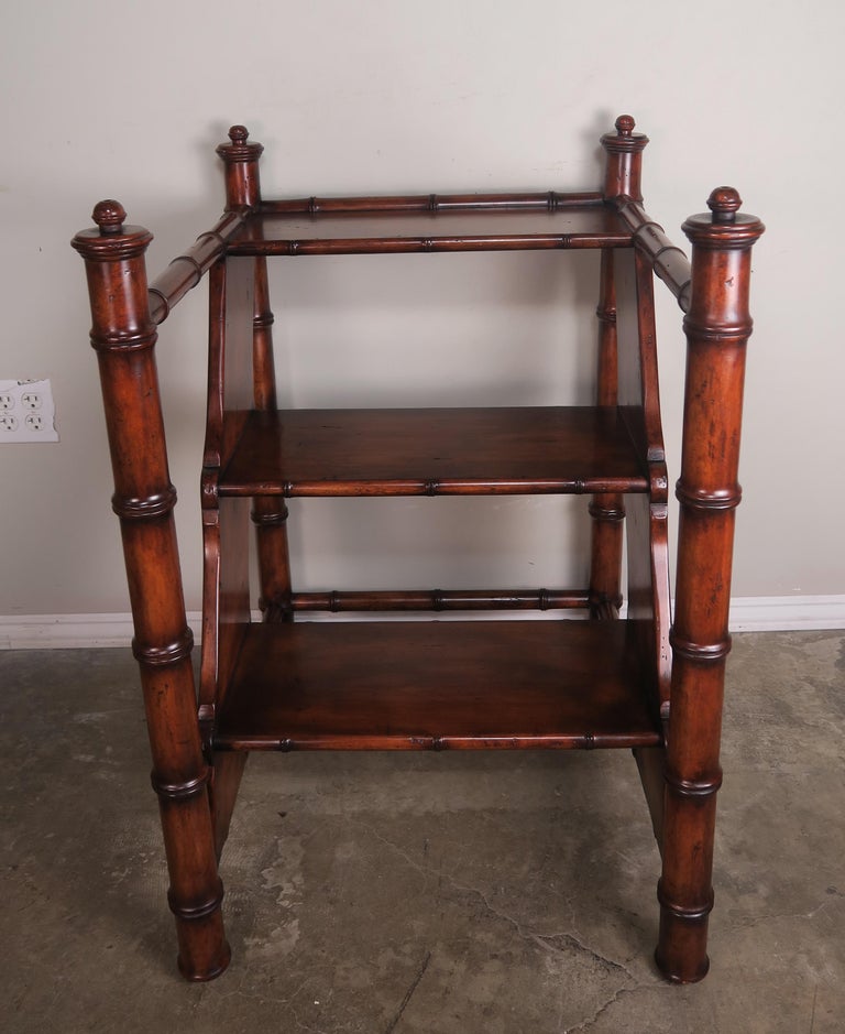English Bamboo Motif Library Step Ladder at 1stDibs