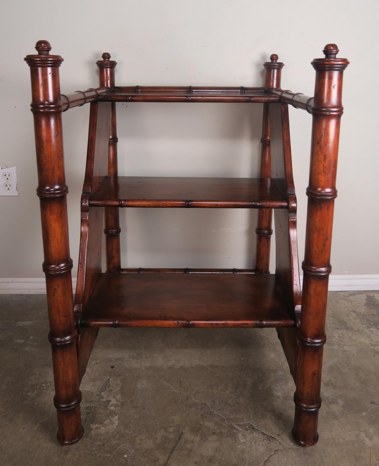 English Bamboo Motif Library Step Ladder at 1stDibs