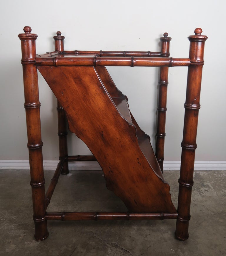 English Bamboo Motif Library Step Ladder at 1stDibs