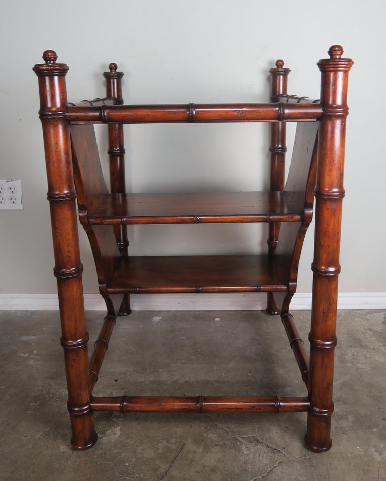 English Bamboo Motif Library Step Ladder at 1stDibs