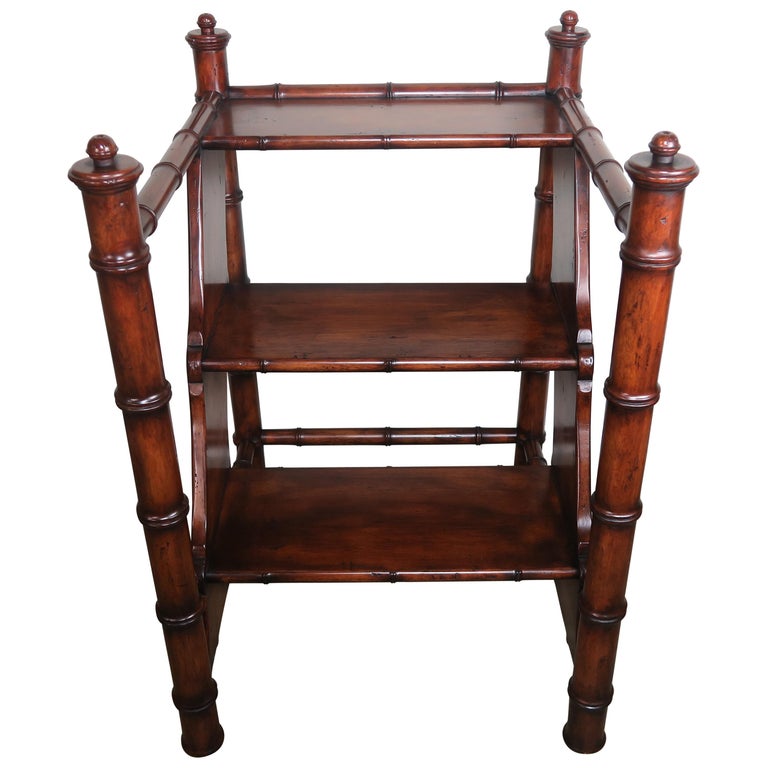 English Bamboo Motif Library Step Ladder at 1stDibs
