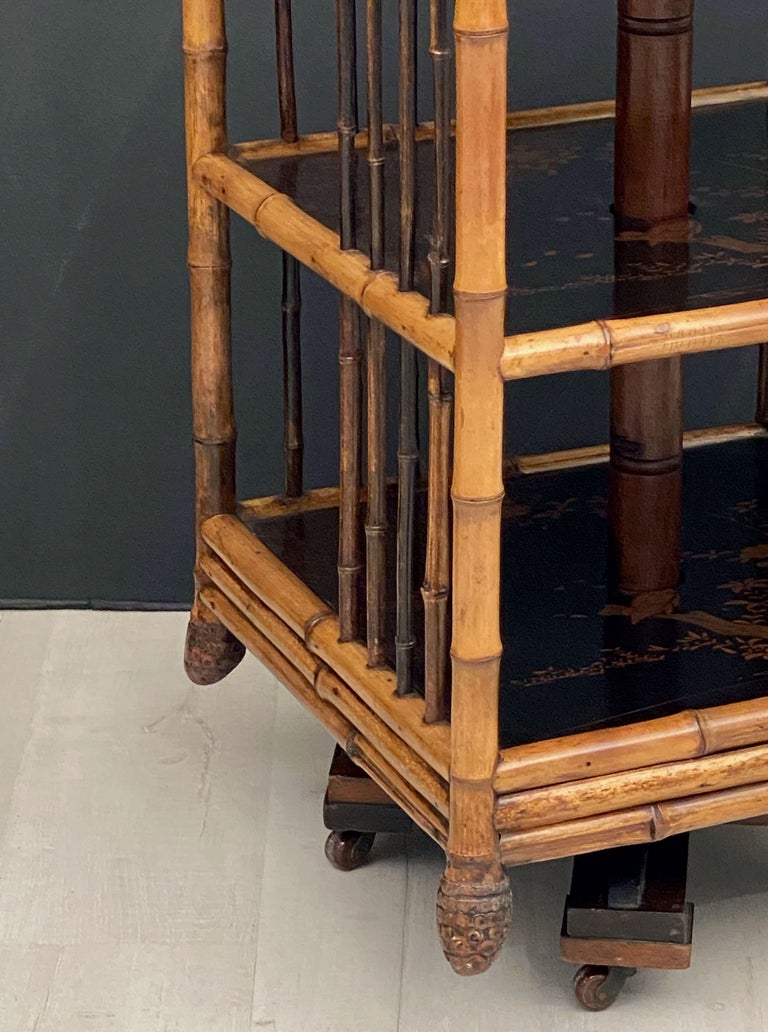 English Bamboo Revolving or Rotating Library Bookcase, circa 1870-1910 ...