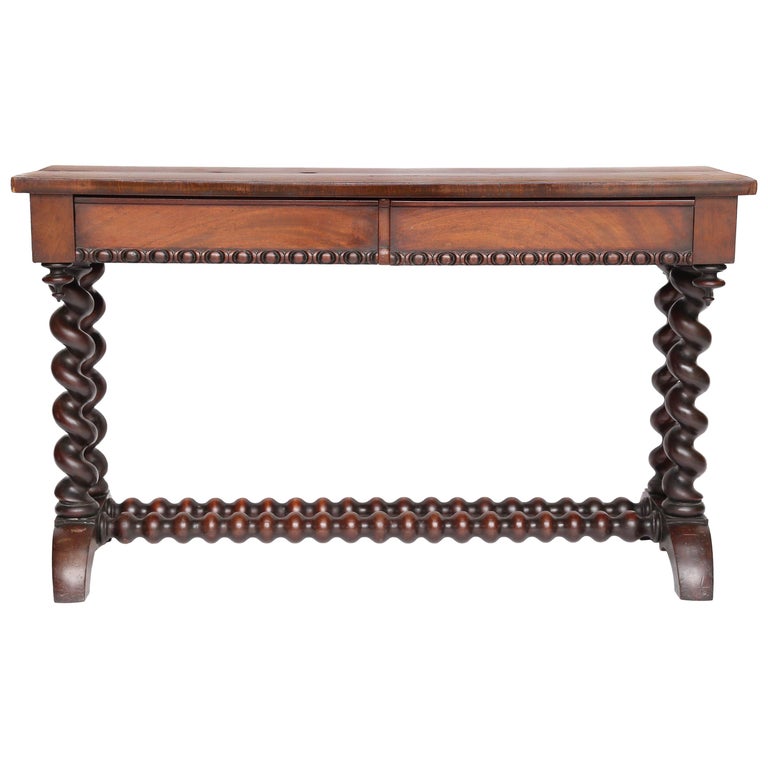 English Barley Twist Console Table with Two Drawers at 1stDibs | barley twist sofa table ...