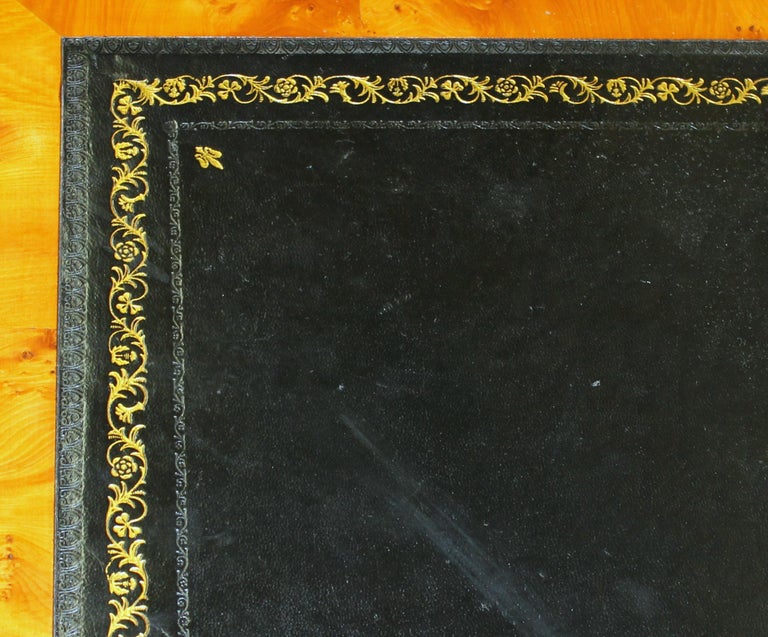 English Bench Made Pippy Yew-Wood Leather Top Writing Table or Desk at ...