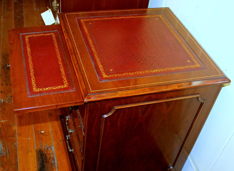 English Bench-Made Reprod, Inlaid Mahogany Two-Drawer File Cabinet with ...