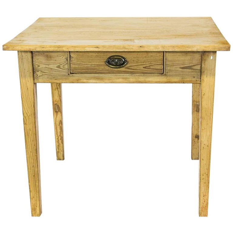 English Birch and Pine One Drawer Side Table For Sale at 1stDibs