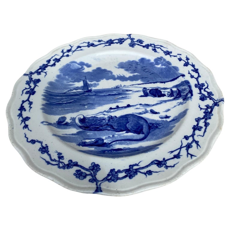 English Blue and White Plate Rat Brown Westhead and Moore, circa 1890 ...