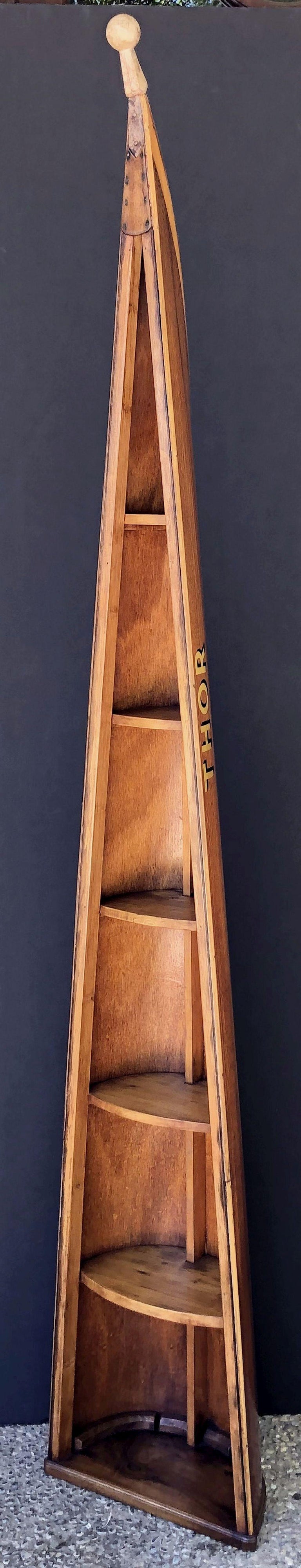 English Boat Shelf or Book Case of Mahogany in the Form of a Row Boat ...