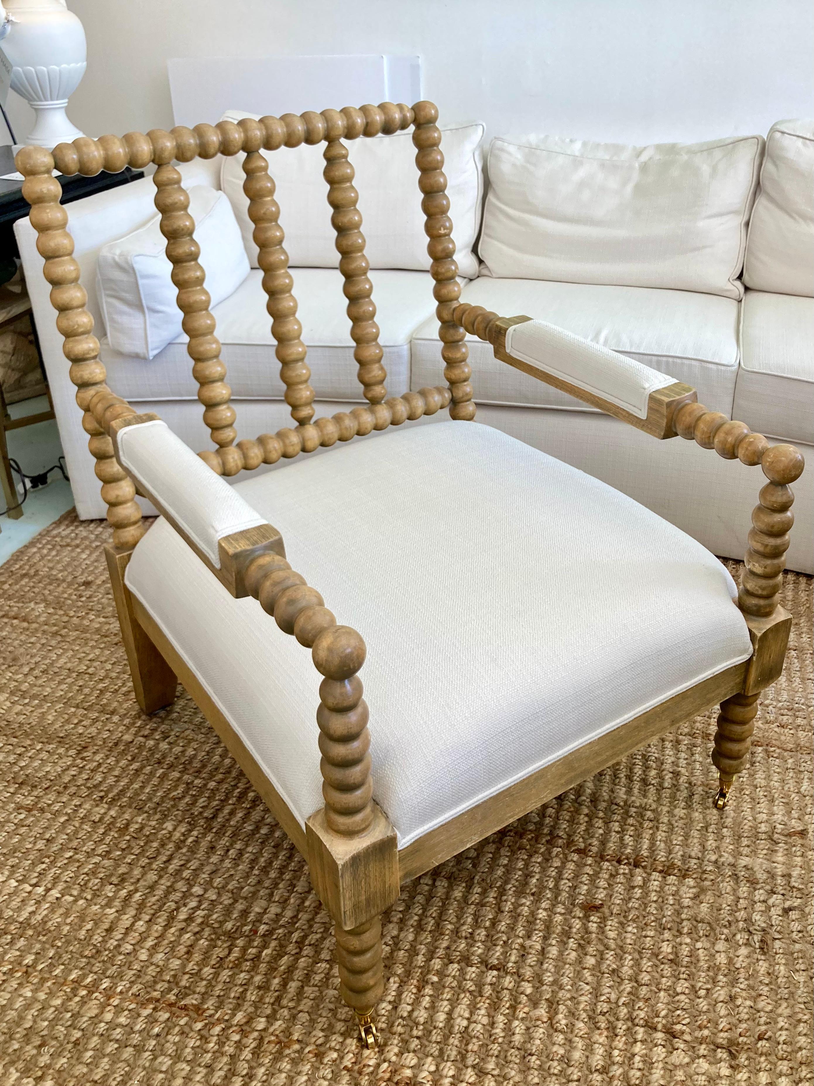 English Bobbin Chair in Todd Hase Textiles For Sale at 1stDibs