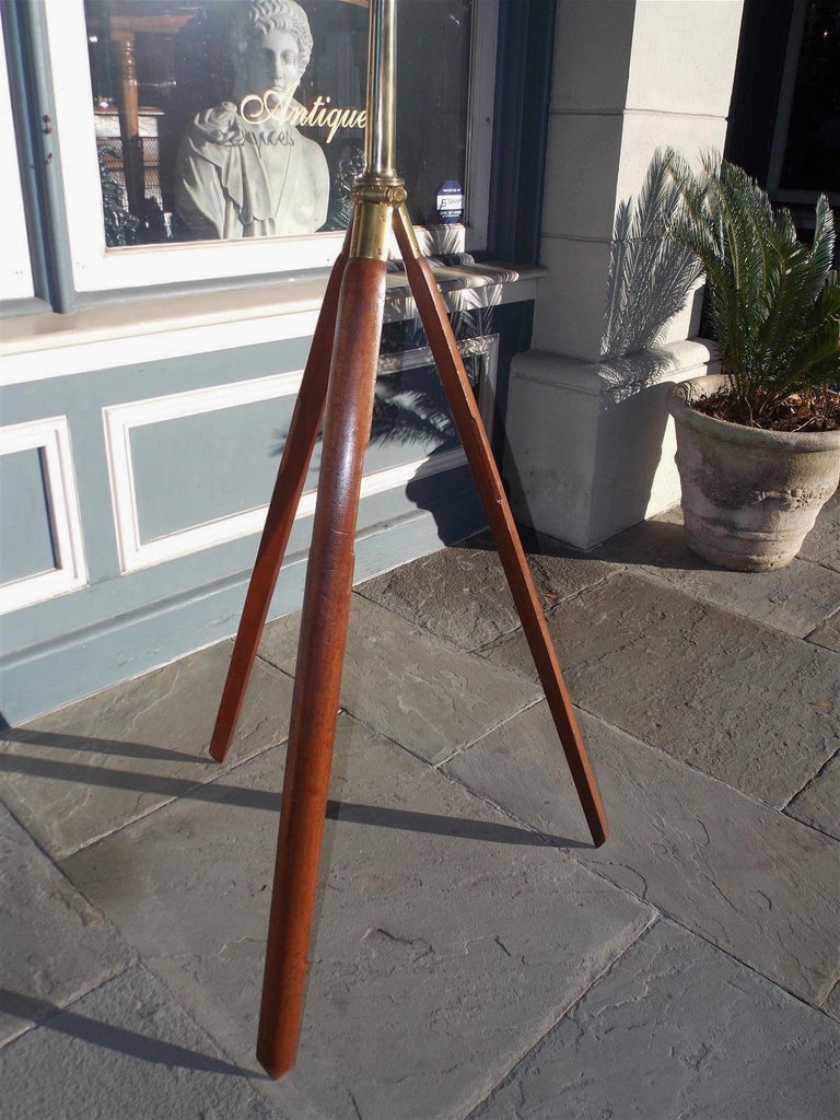 English Brass Mounted Telescope on Walnut Tripod Stand with Case, Circa ...