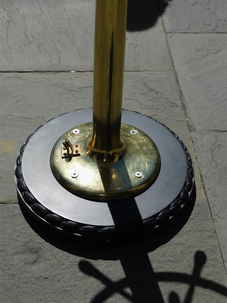 English Brass Nautical Ship Wheel Mounted with Yacht Binnacle on Rope ...