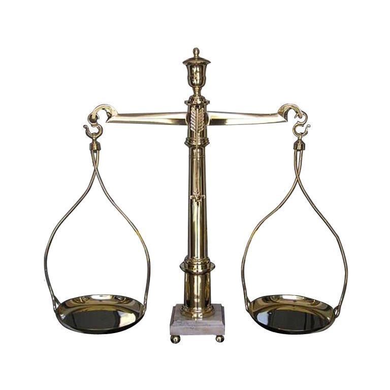 English Brass Urn and Marble Base Scale . Circa 1815 For Sale at 1stDibs