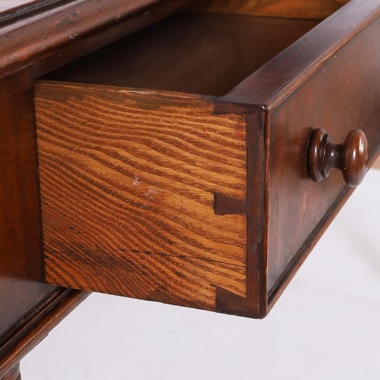 English British Colonial Leather Top Writing Desk For Sale at 1stDibs