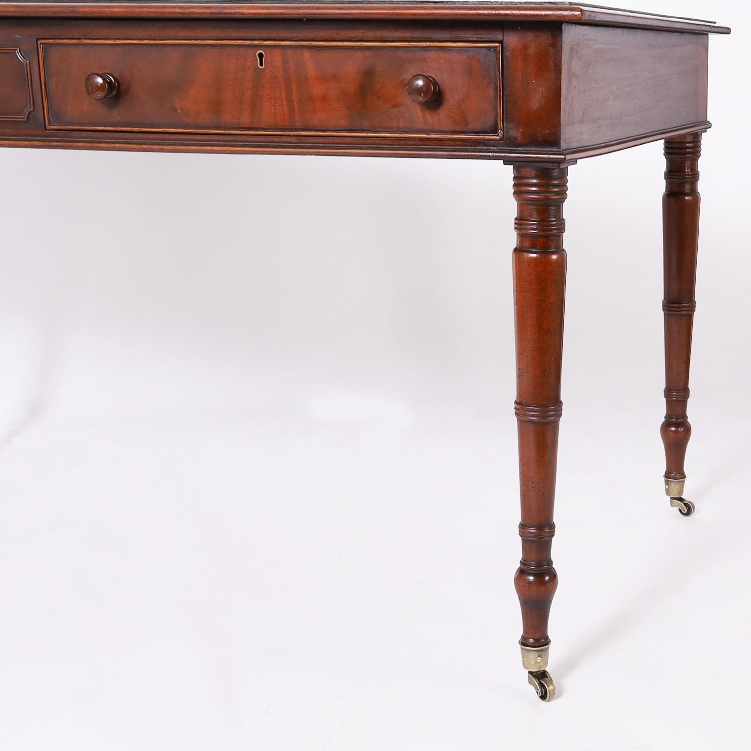 English British Colonial Leather Top Writing Desk at 1stDibs