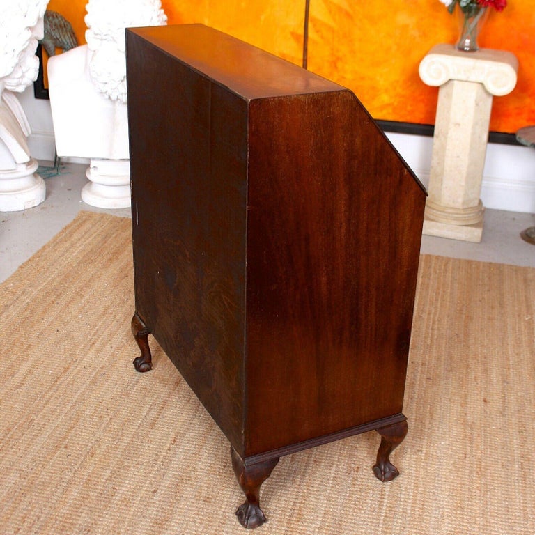 English Bureau Mahogany Writing Desk Chest For Sale at 1stDibs