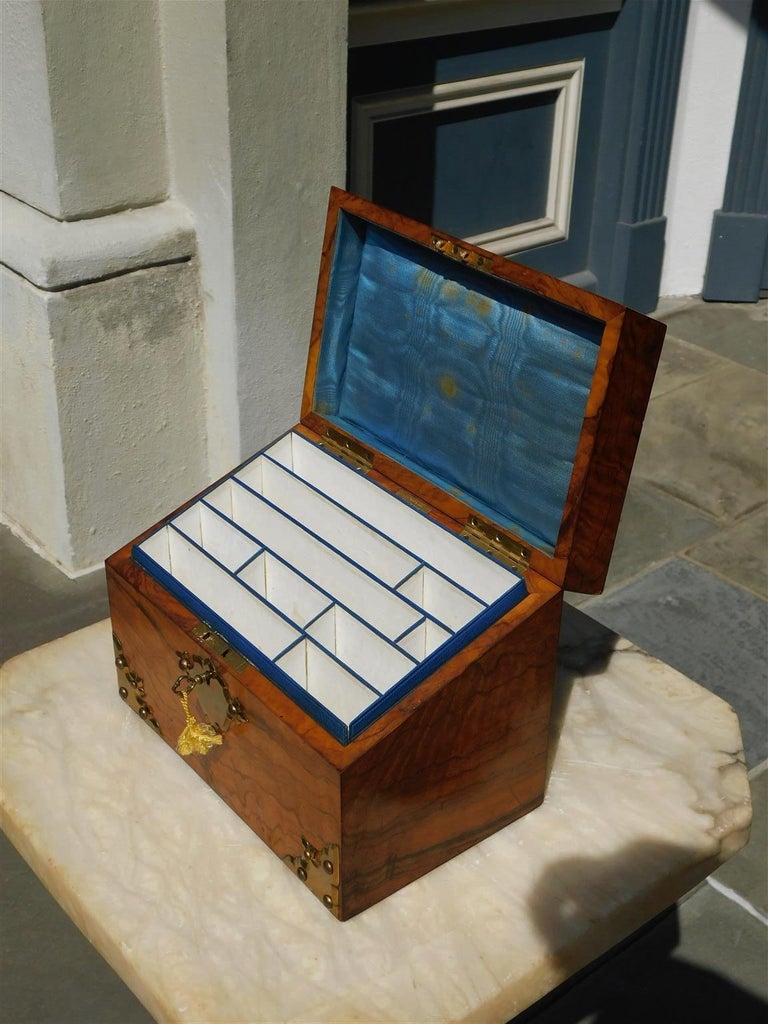 English Burl Walnut and Figural Cherub Wedgewood Letter Box with Mounts ...