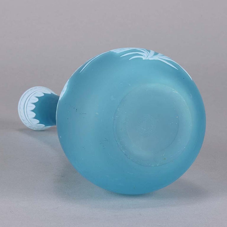 English Cameo Glass Blue Flower Vase by Thomas Webb at 1stDibs