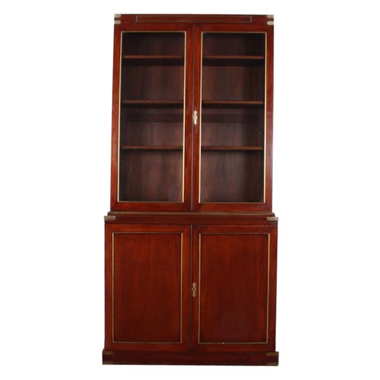 English Campaign Style Bookcase at 1stDibs