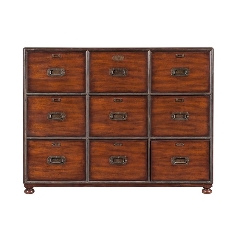 English Campaign Style Filing Cabinet For Sale at 1stDibs