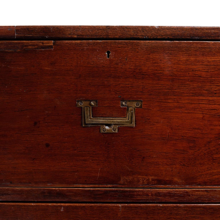 English Campaign Style Mahogany Stacking Chest of Drawers, c. 1900 For ...