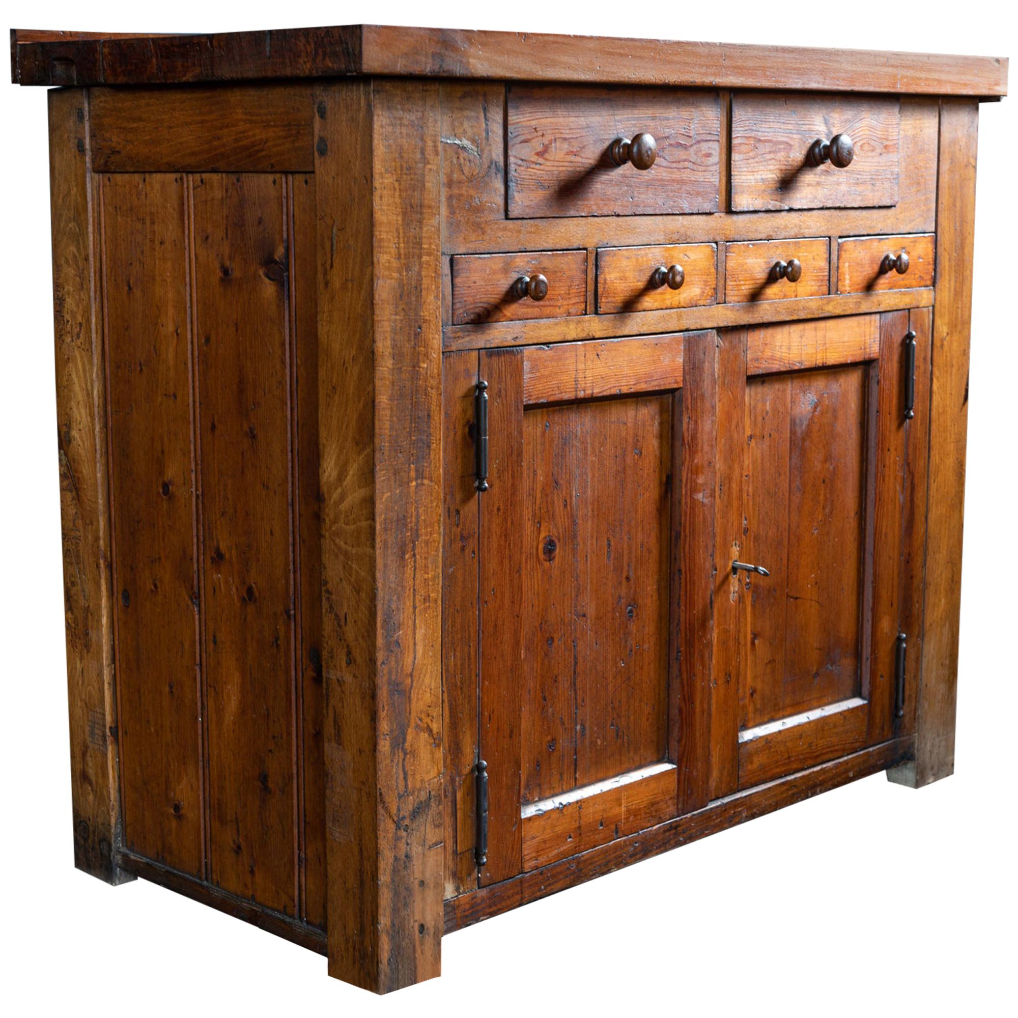 English Carpenters Work Bench/Cabinet, circa 1920 at 1stDibs