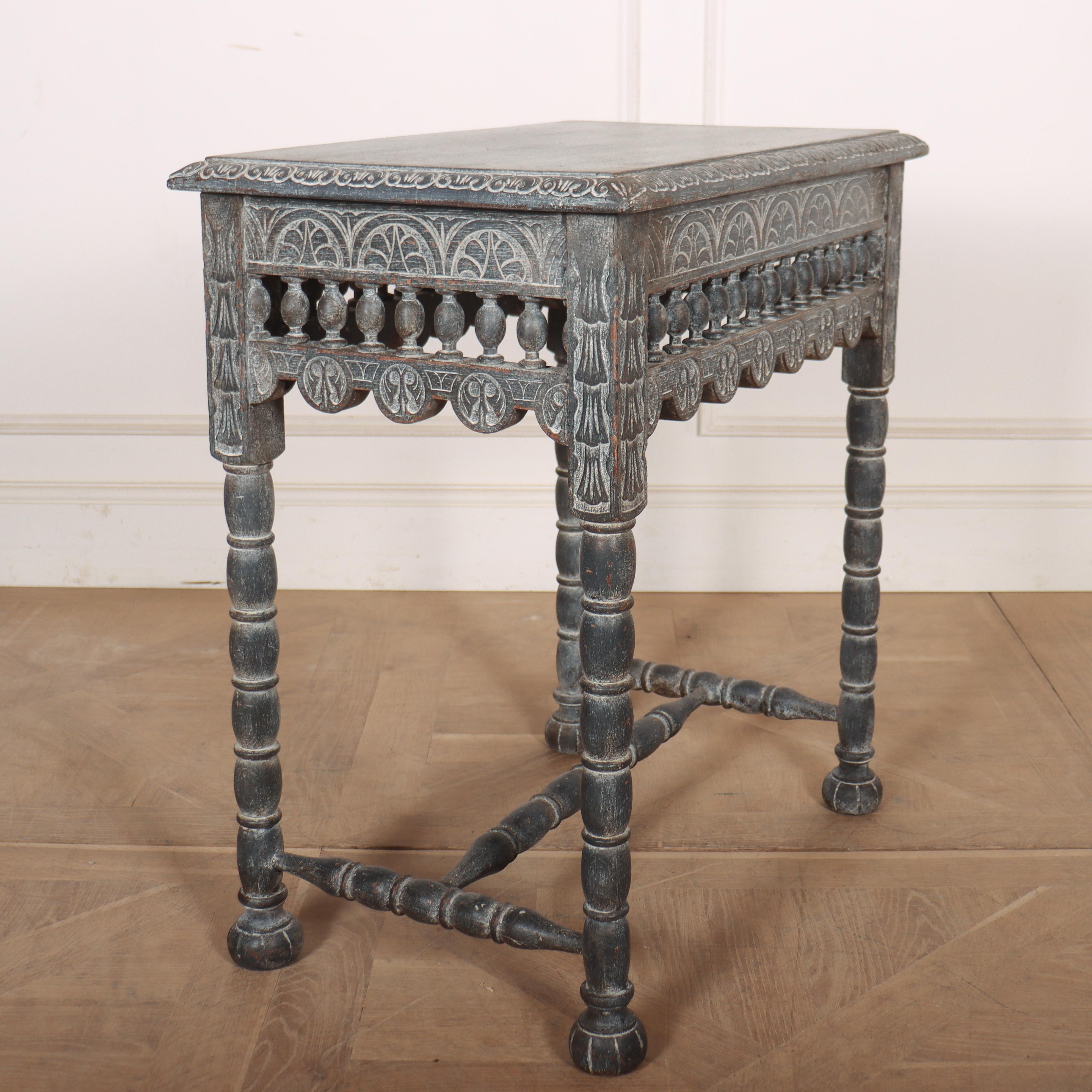 English Carved and Painted Side Table at 1stDibs